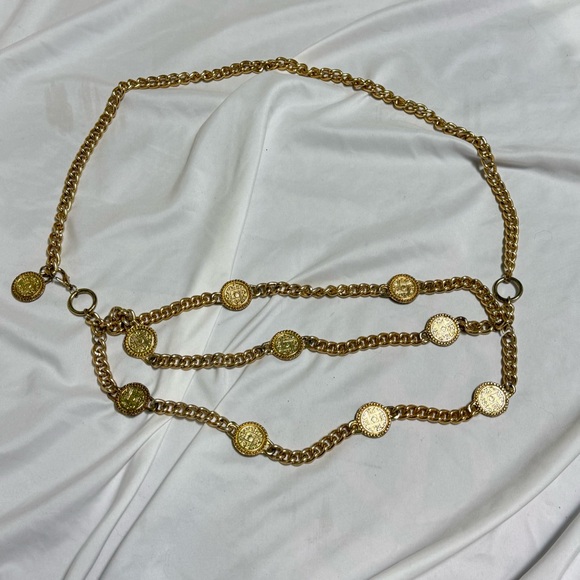 Accessories | Vintage 8s Gold Coin Chain Belt Adjustable Up To 40 ...
